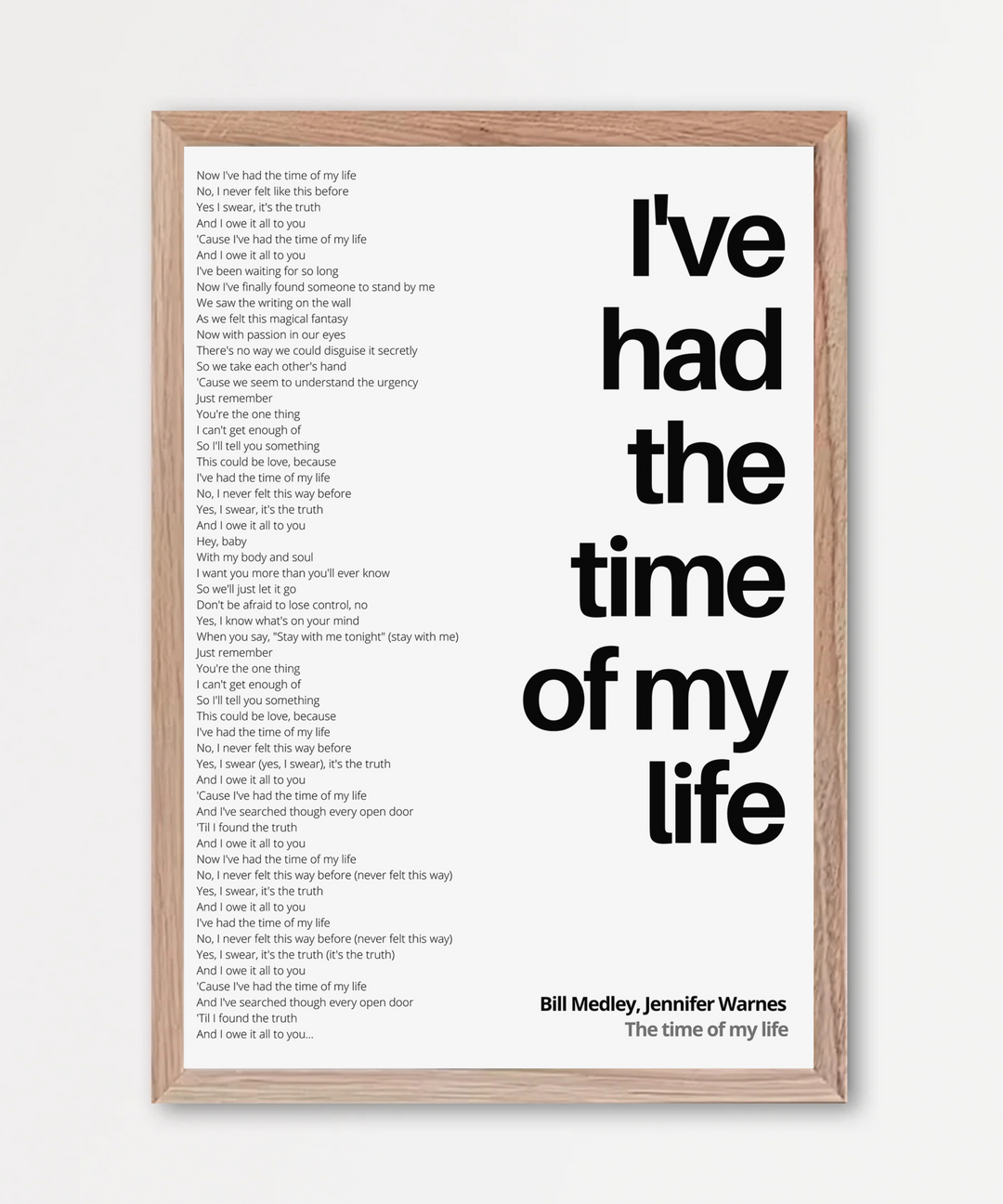 Songtext mit Zitat Poster – Persönliche Musikposter | Zeitgeist Galerie