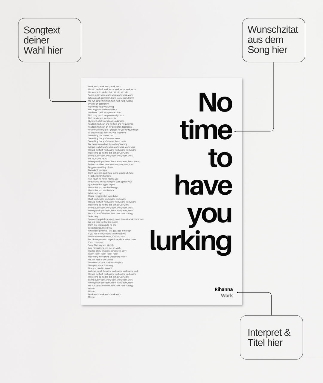 Songtext mit Zitat Poster 1 – Zeitgeist Galerie